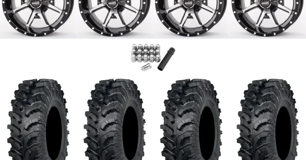 ITP MT911 28x10-14 (8ply) Tires on Frontline 556 Machined Wheels